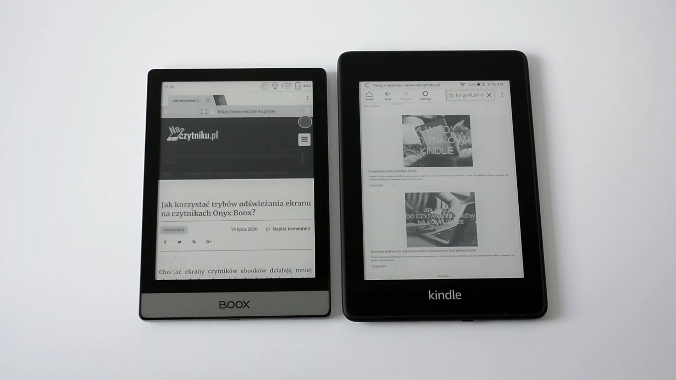 Kindle Paperwhite 4 vs Onyx Boox Poke 2 (porównanie 6-calowych ...